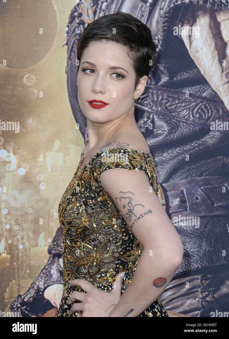 Singer Halsey arriving at the premiere of Universal Pictures' 'The ...
