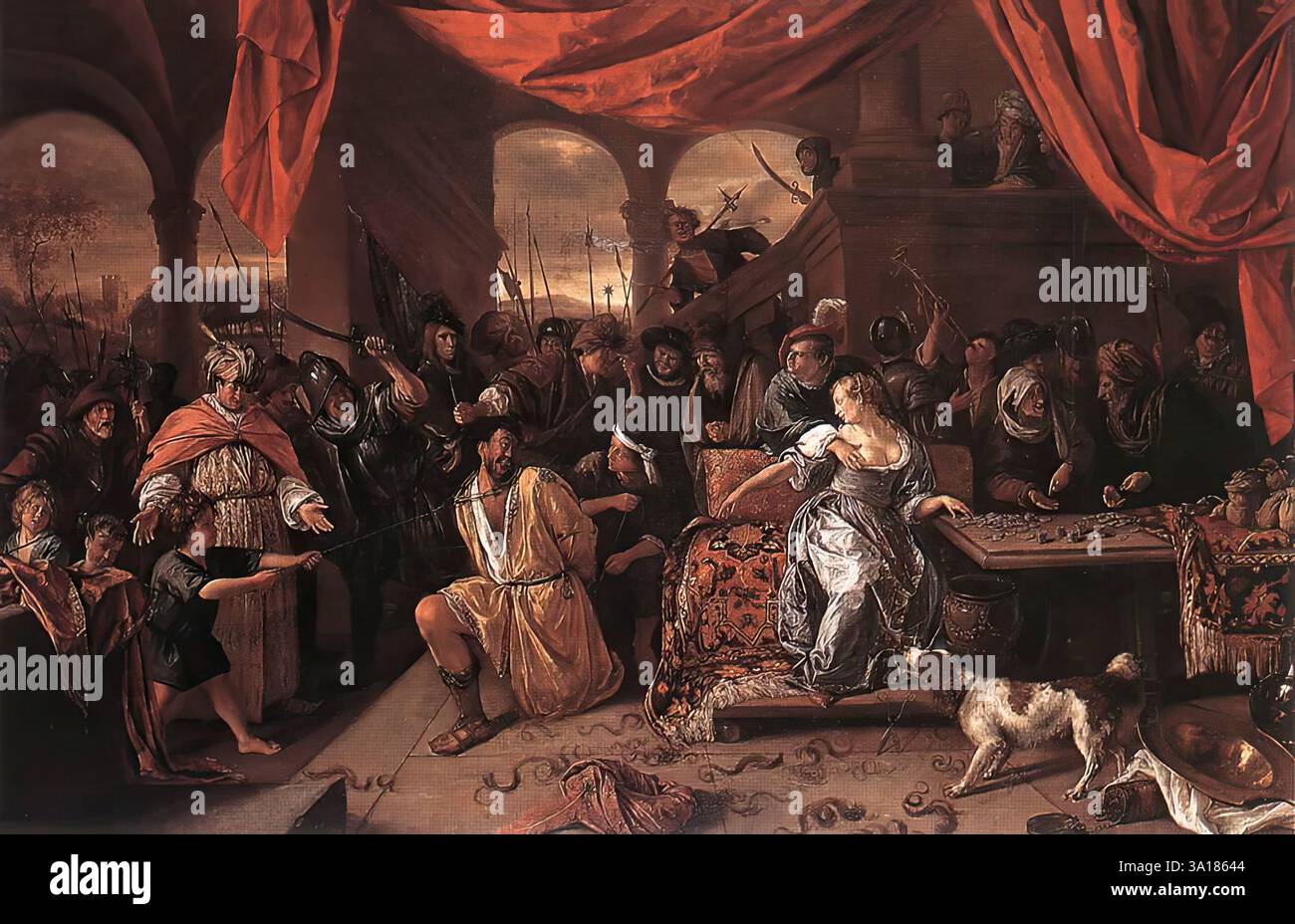 STEEN, Jan (b. 1626, Leiden, d. 1679, Leiden) Samson and Delilah 1667 ...