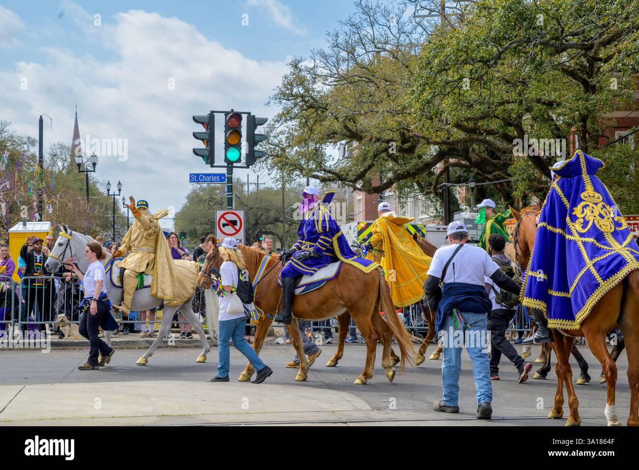 New Orleans, LA, USA - March 4, 2025: Captain and dukes of the Krewe of ...