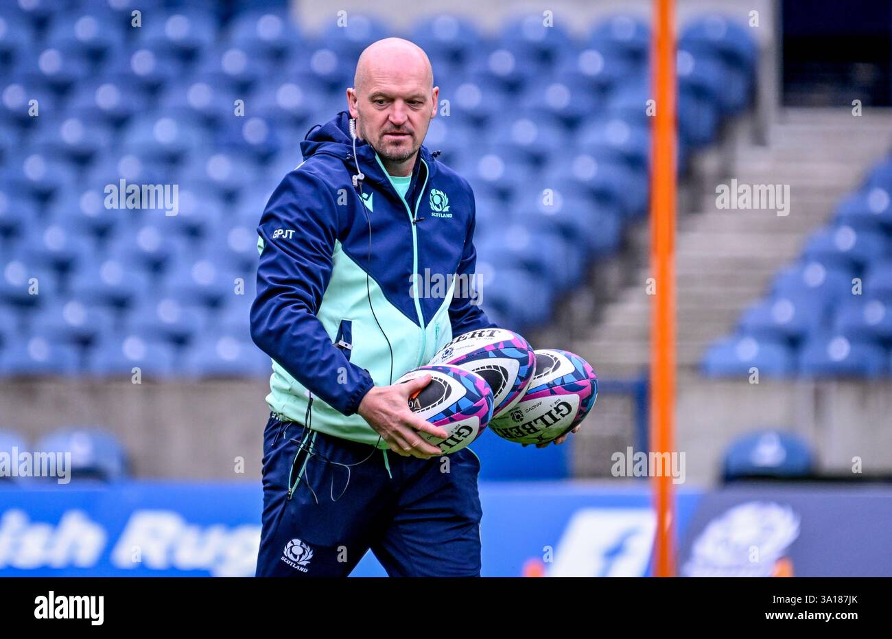 Scotland Rugby Team, Captain's Run, Murrayfield 07/03/25 Stock Photo ...