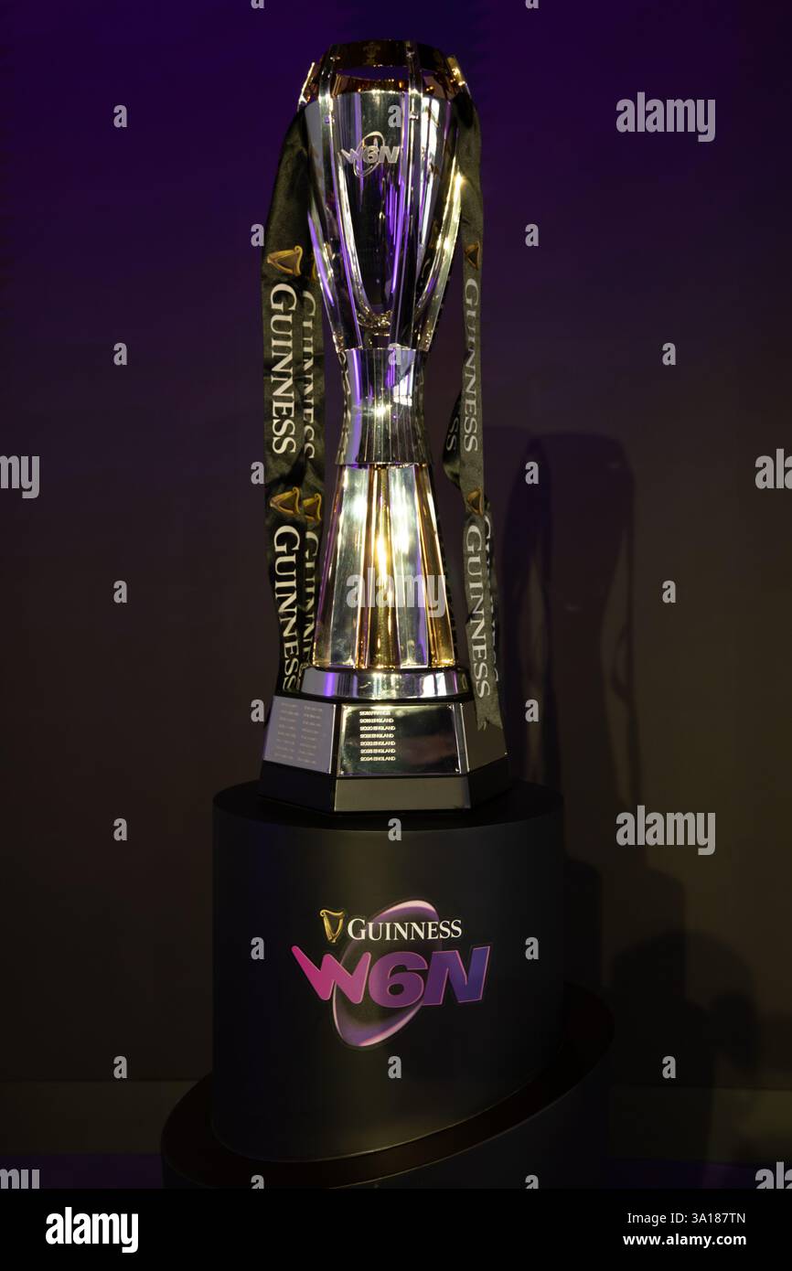 The Women's 6 Nations Rugby trophy, highlighting England's Red Rose ...