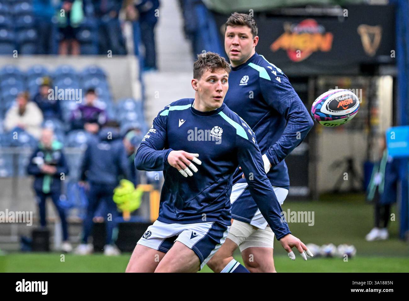 Scotland Rugby Team, Captain's Run, Murrayfield 07/03/25 Stock Photo ...
