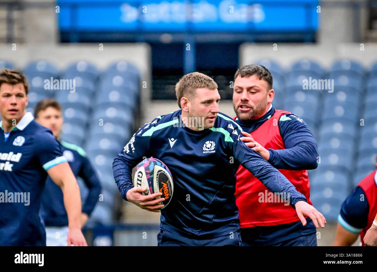 Scotland Rugby Team, Captain's Run, Murrayfield 07/03/25 Stock Photo ...