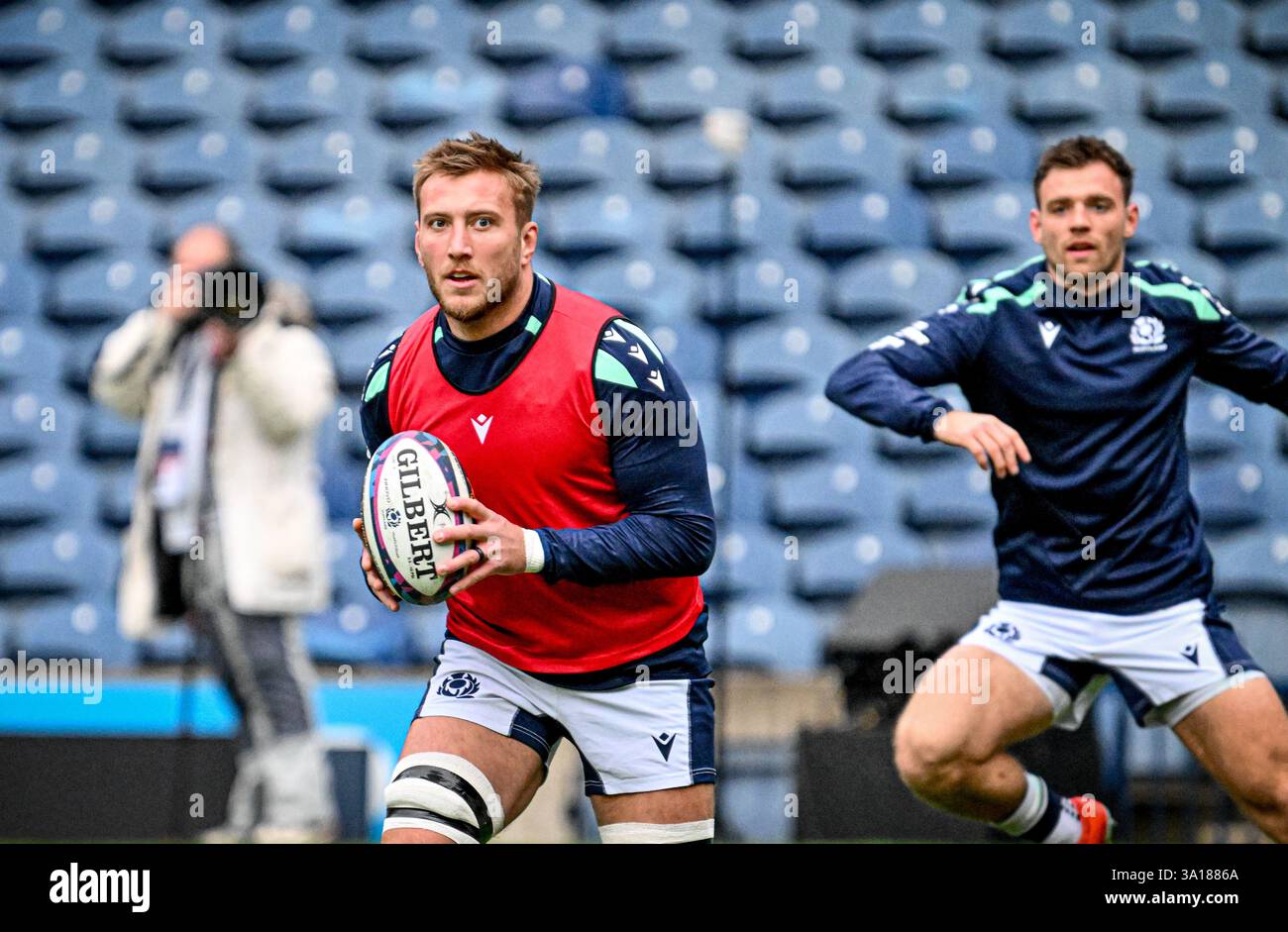 Scotland Rugby Team, Captain's Run, Murrayfield 07/03/25 Stock Photo ...
