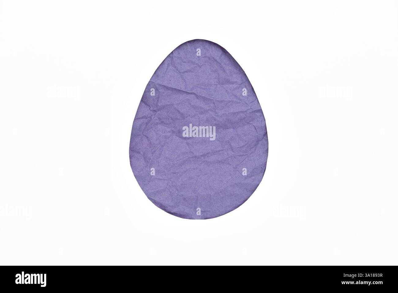 Violet tissue paper Egg Shape on white background. Easter themed design ...