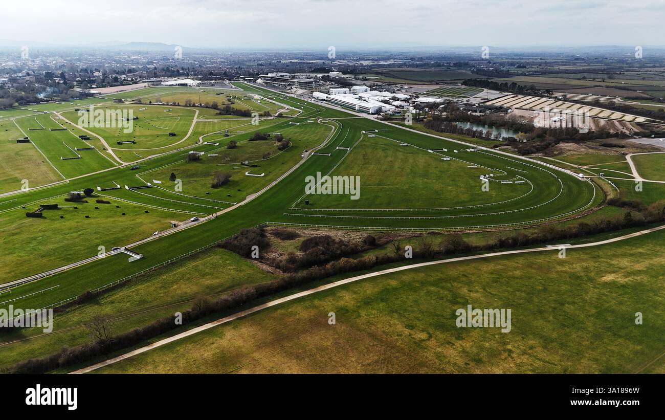 An aerial view of Cheltenham Racecourse. The Festival meeting gets ...