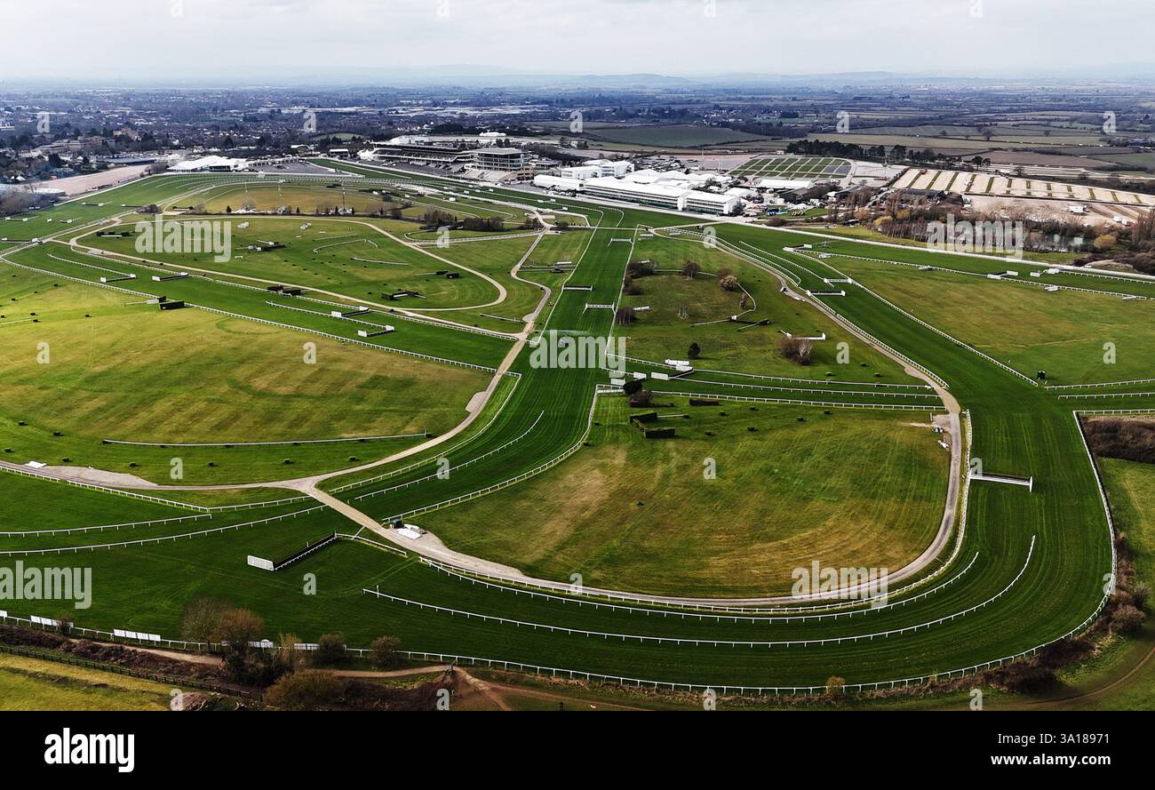 An aerial view of Cheltenham Racecourse. The Festival meeting gets ...