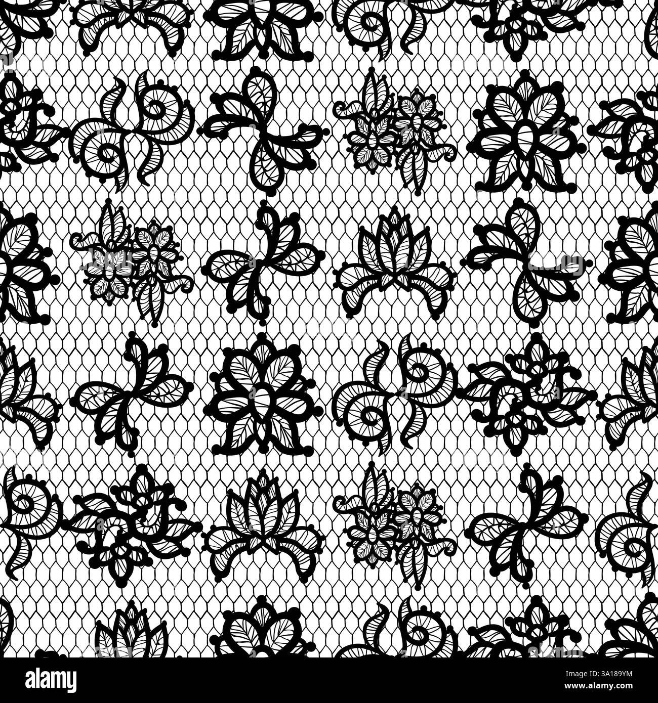 Black lace seamless pattern is perfect for stunningly elegant designs ...