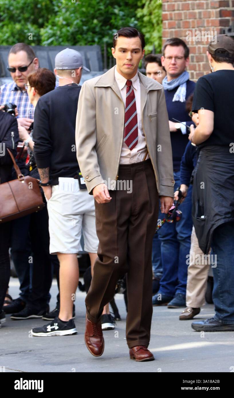 Actor Nicholas Hoult on the set of the new movie 'Rebel in The Rye' on ...