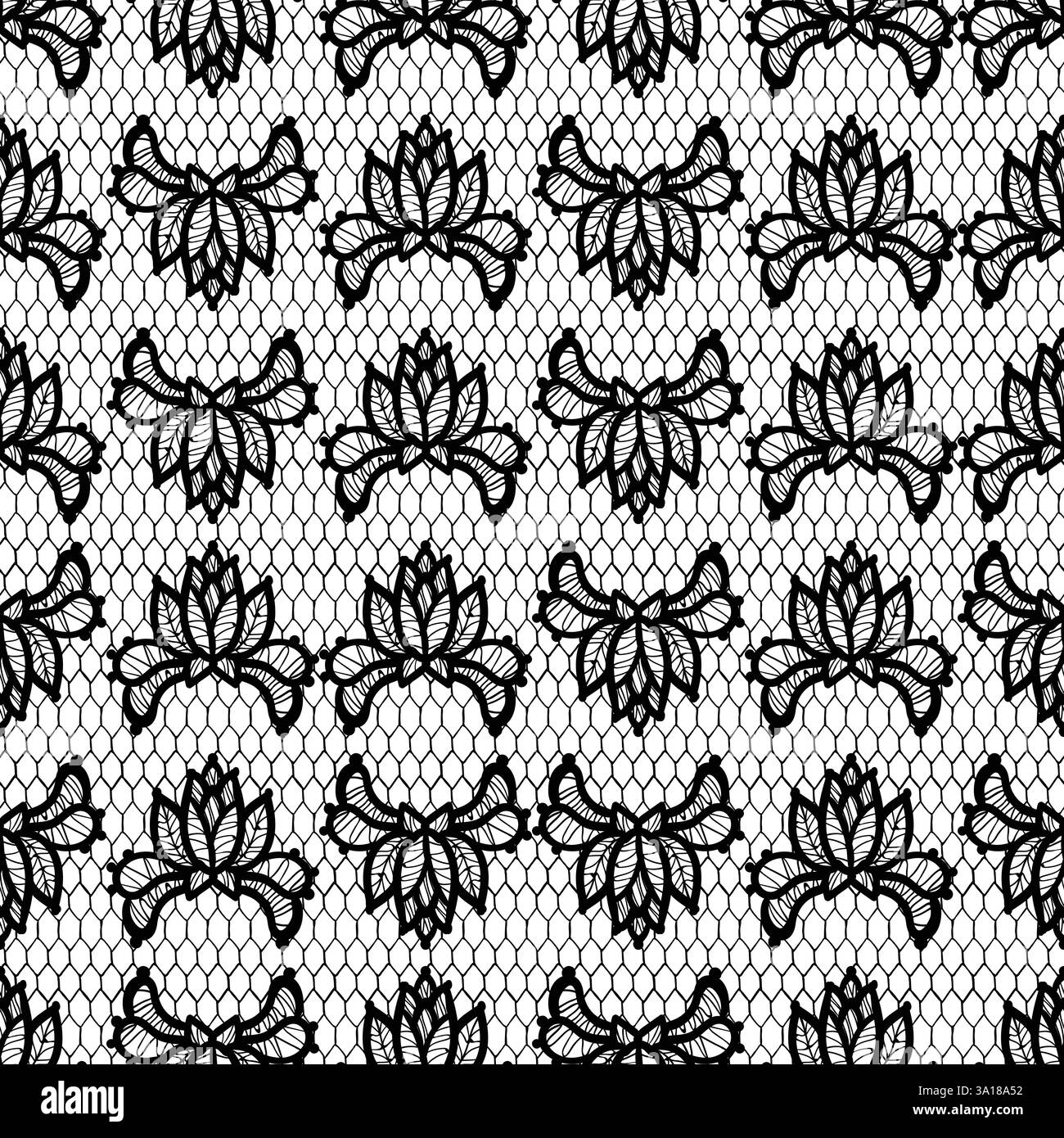Black lace seamless pattern is perfect for stunningly elegant designs ...
