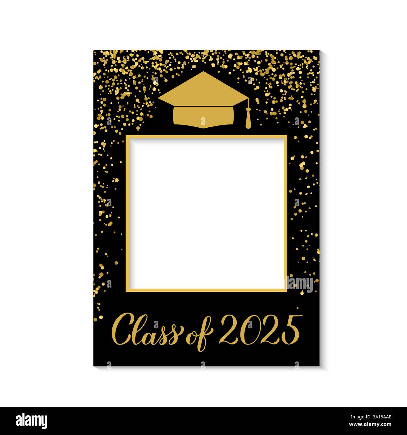 Class of 2025 photo booth frame graduation cap isolated on white ...
