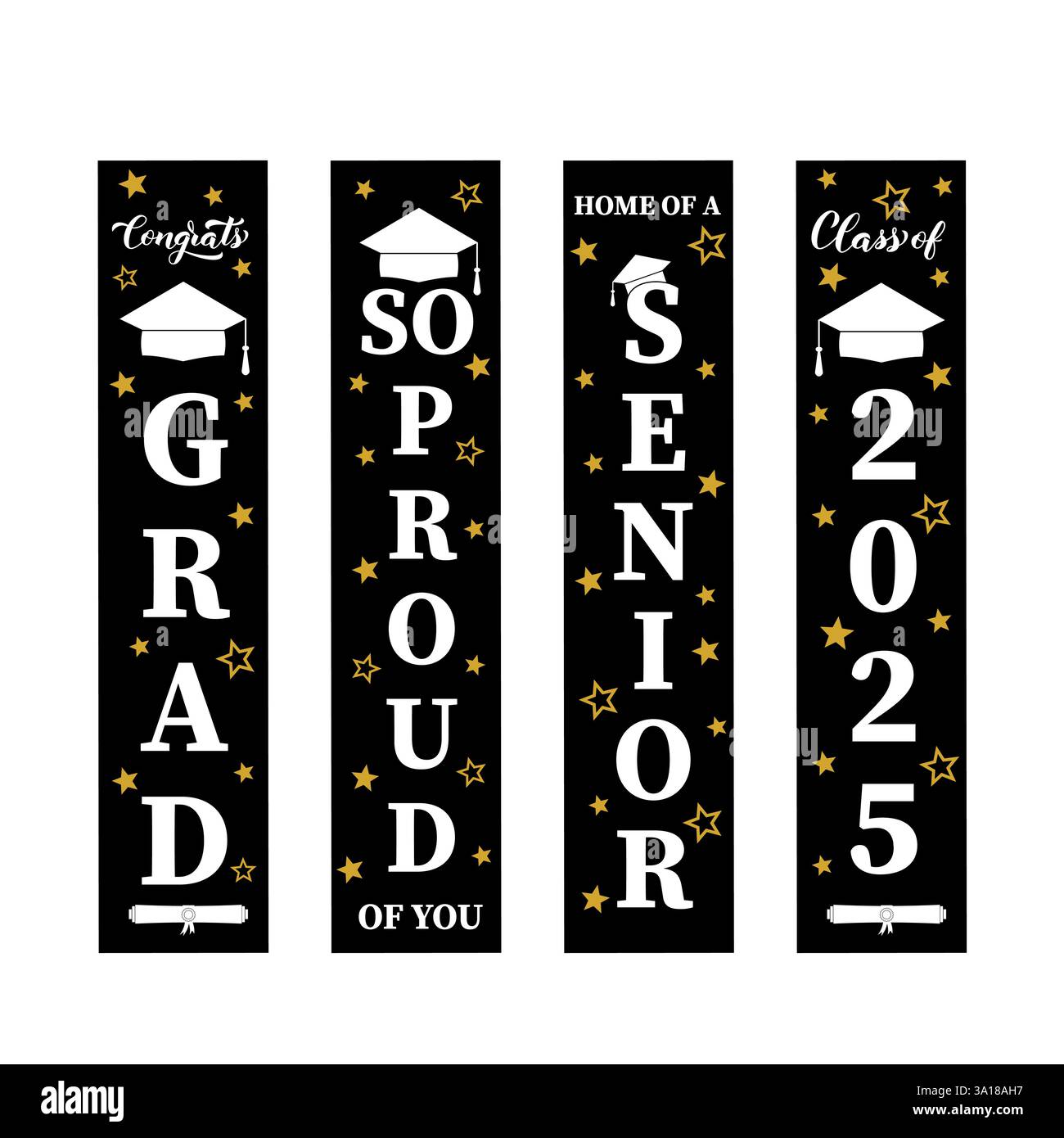 Graduation vertical signs. Graduates class of 2025. Grad party ...