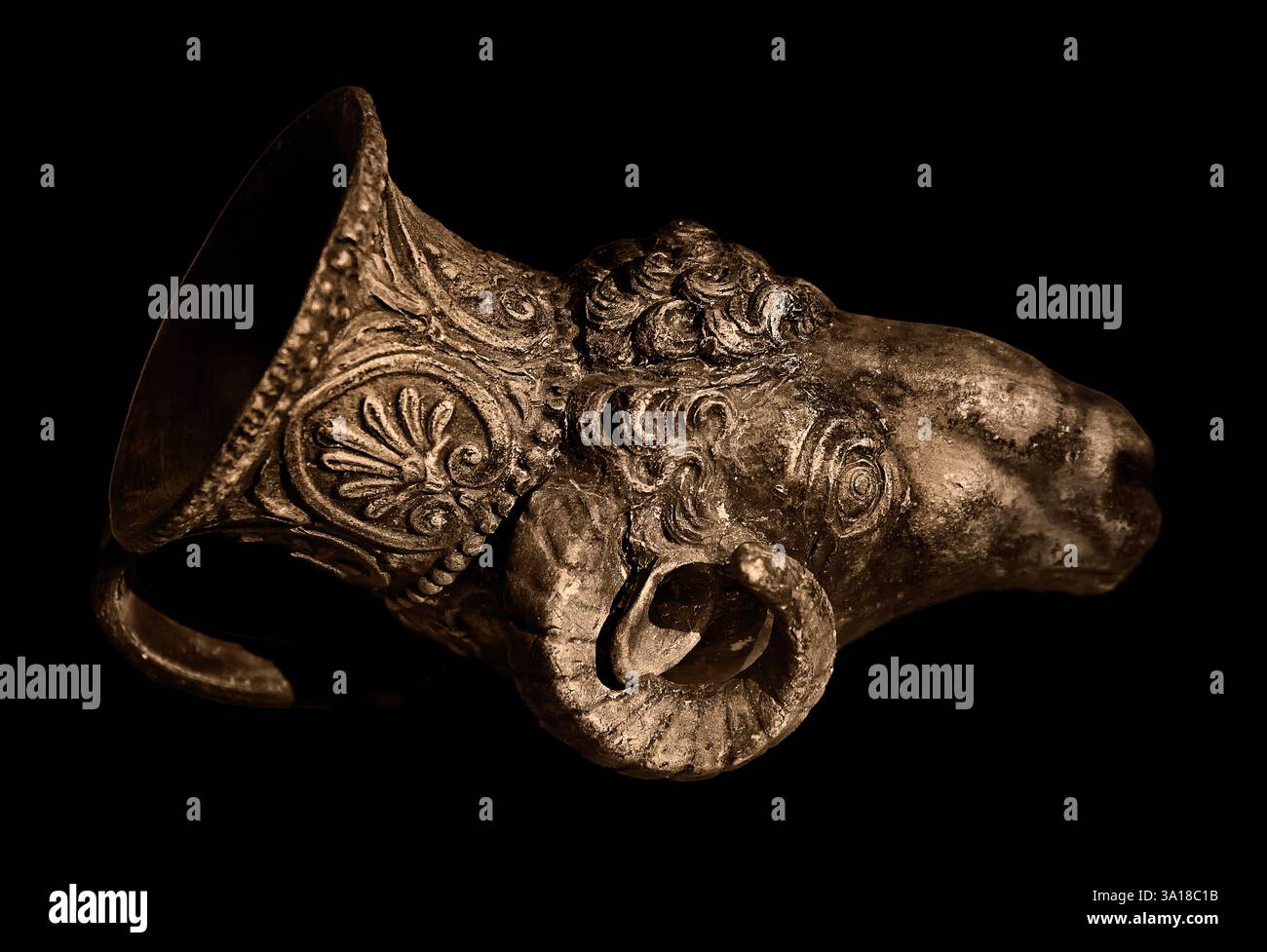 Ram-Head Rhyton (Drinking Vessel) late 19th century Greek, Greece ...