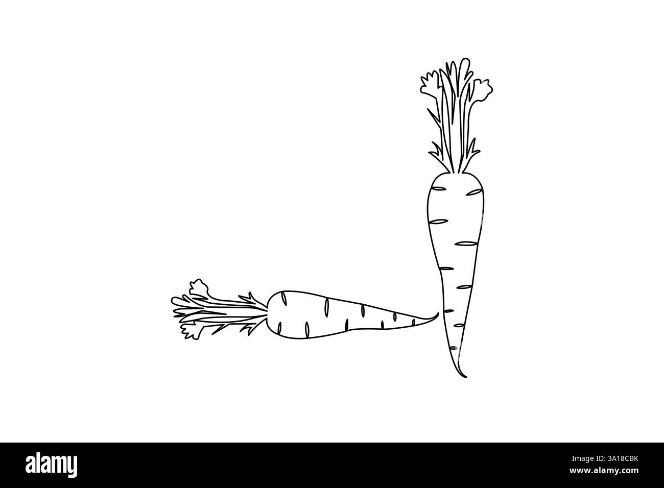 Simple carrot vegetable continuous one line drawing of carrot plant ...