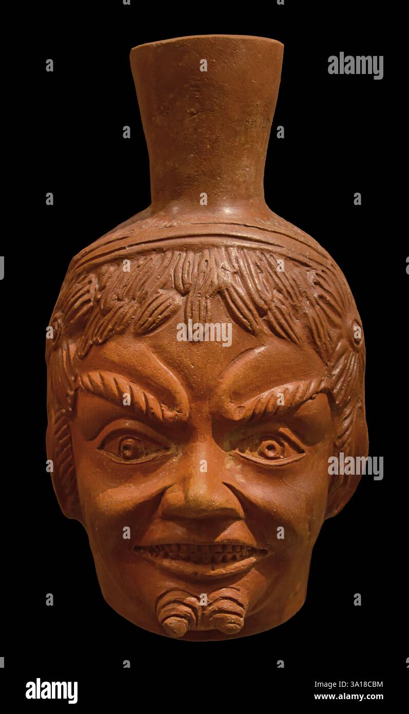 Grotesque Head-vase, ca. 300 A.D. Vase 22.2 cm Greek, Greece, Roman ...