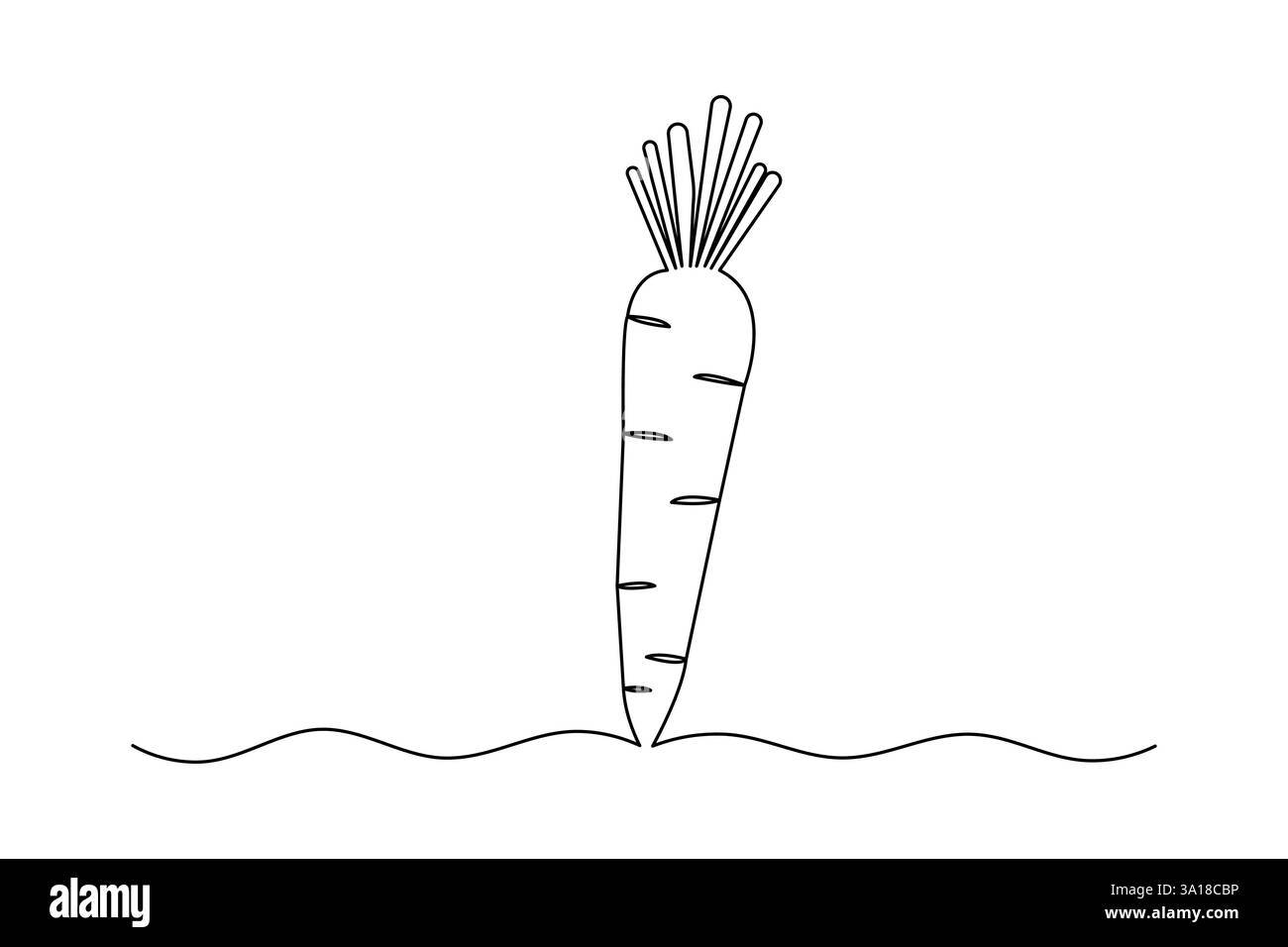 Simple carrot vegetable continuous one line drawing of carrot plant ...