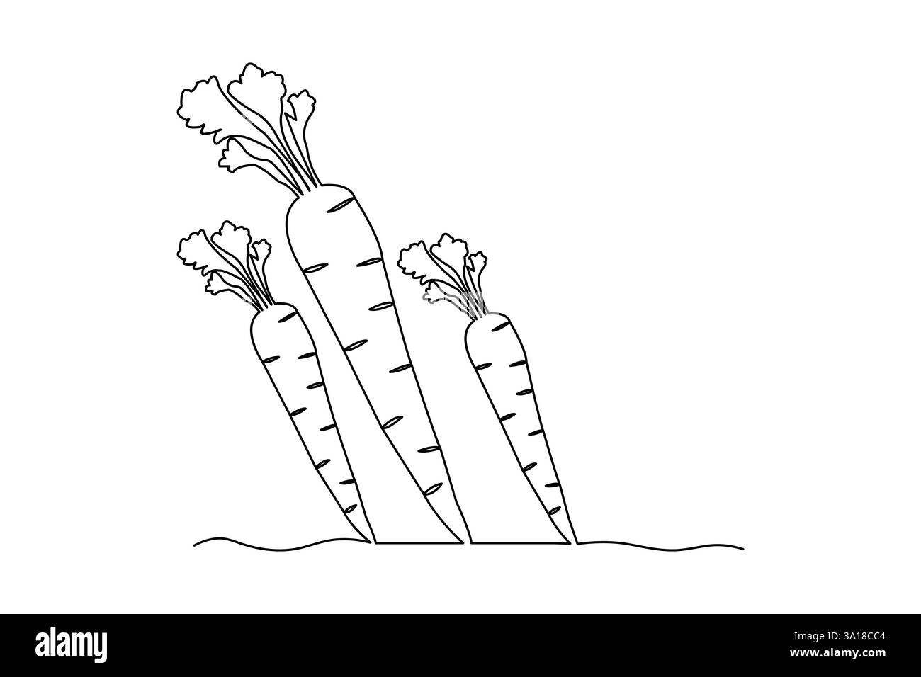 Simple carrot vegetable continuous one line drawing of carrot plant ...