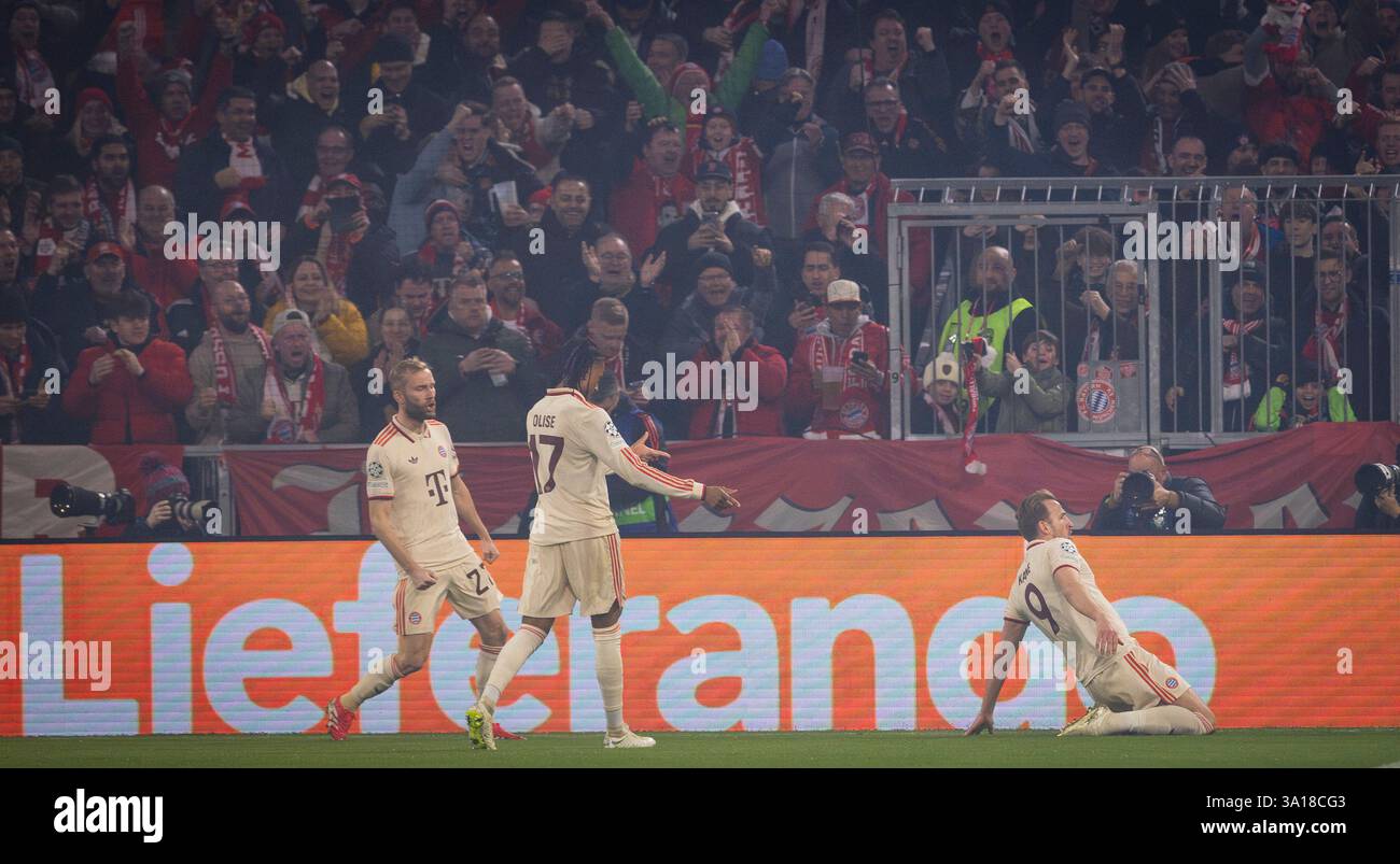 Munich, Germany. 05th Mar 2025. Harry Kane (FCB) Konrad Laimer (FCB) Michael Olise (FCB) FC ...