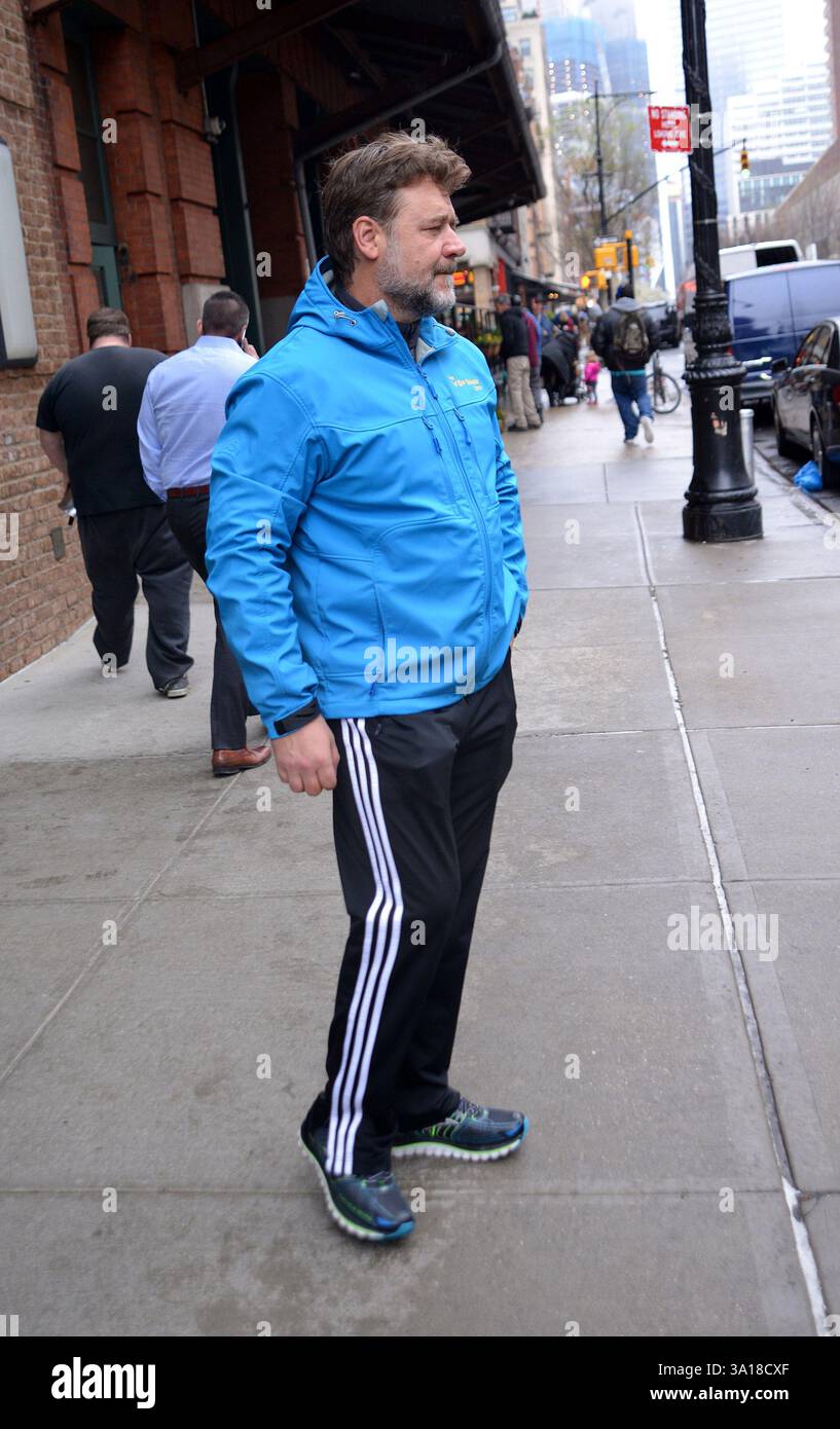 Actor Russell Crowe signs for fans on his 52nd birthday on April 7 2016 ...