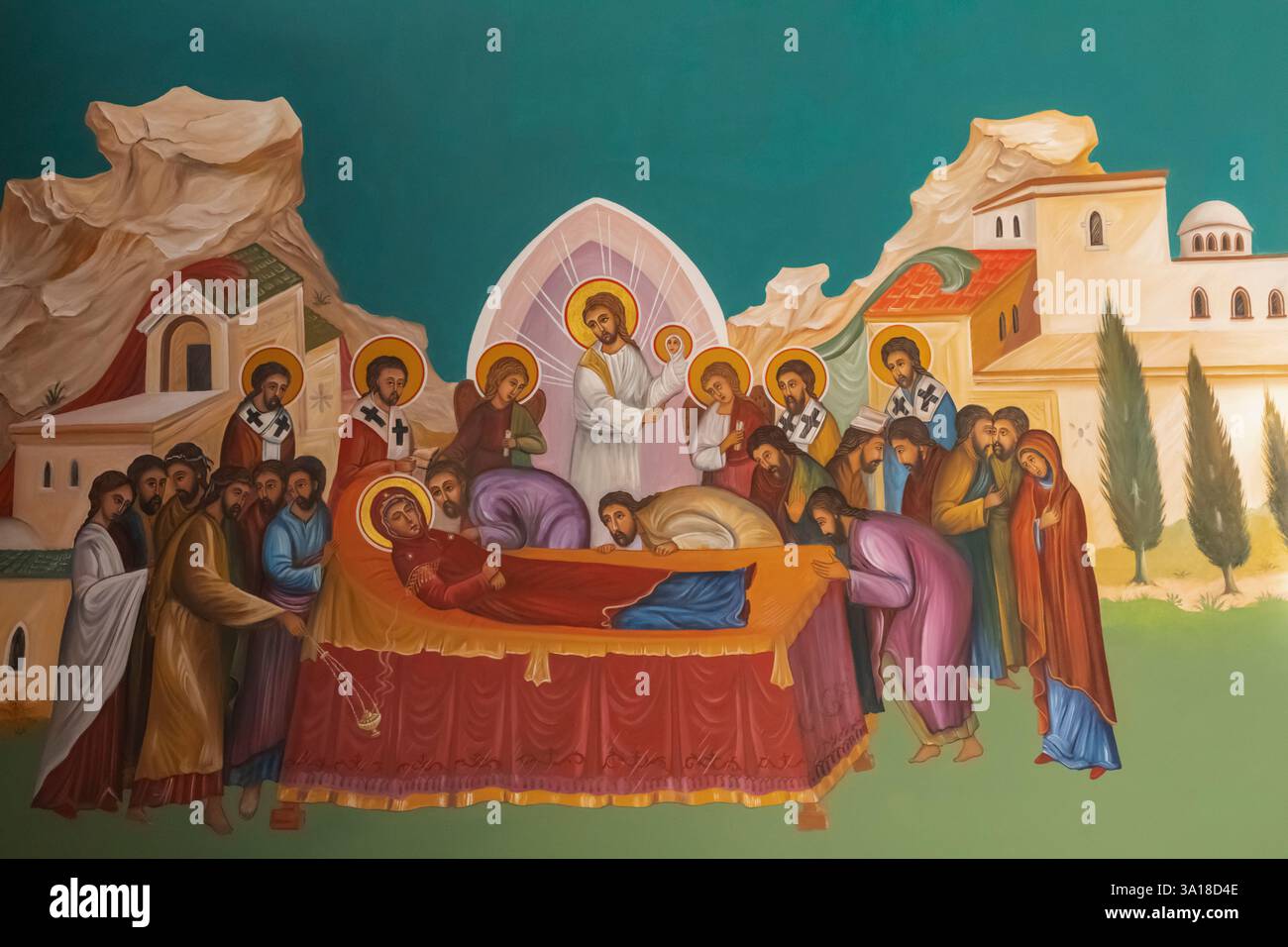 Cyprus, Paphos, Geroskipou, St.Nicholas Church, Interior view of ...