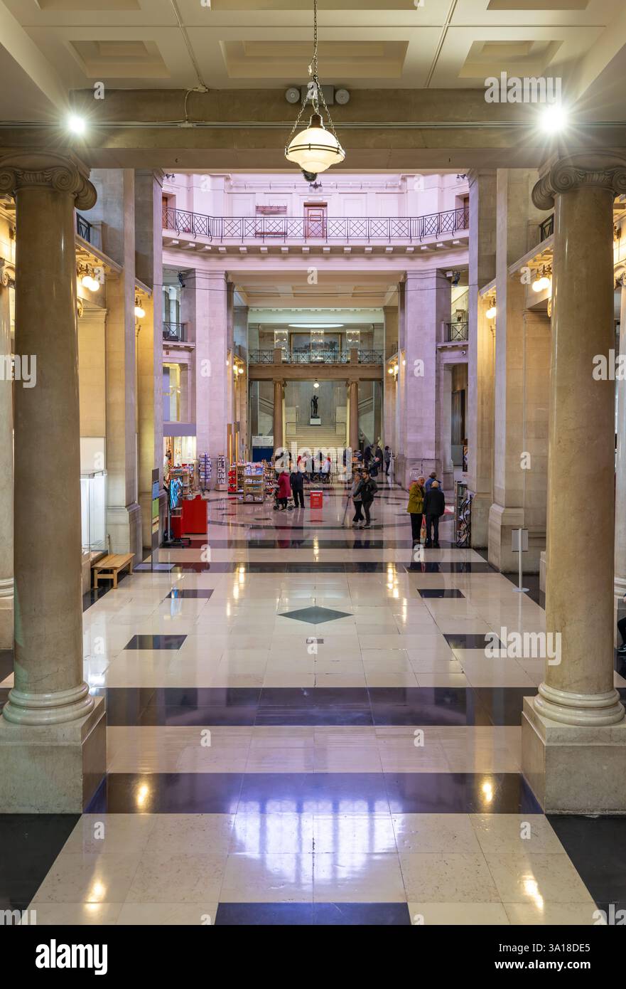 The main hall of the National Museum in Cardiff, Wales, UK Stock Photo ...