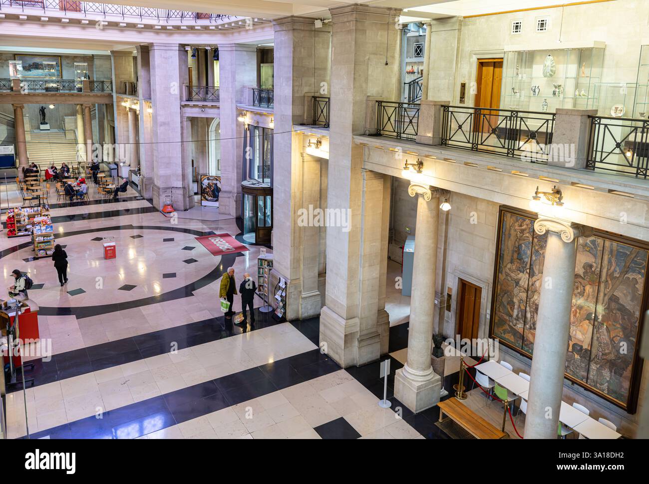 The main hall of the National Museum in Cardiff, Wales, UK Stock Photo ...