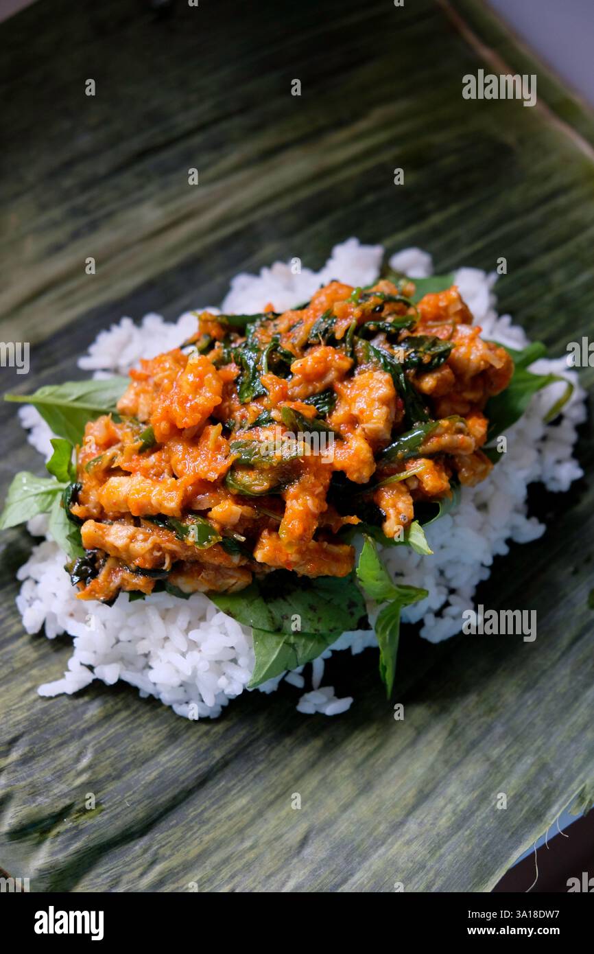 Nasi bakar or grilled rice is Indonesian traditional food made from ...