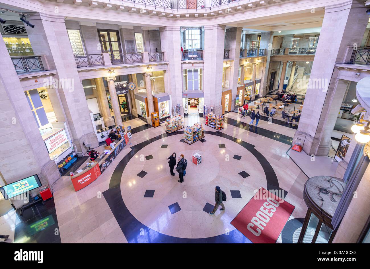 The main hall of the National Museum in Cardiff, Wales, UK Stock Photo ...