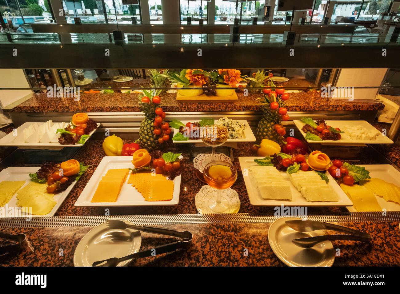 Cyprus, Paphos, Constaninou Bros Hotel, Typical Hotel Breakfast Buffet ...