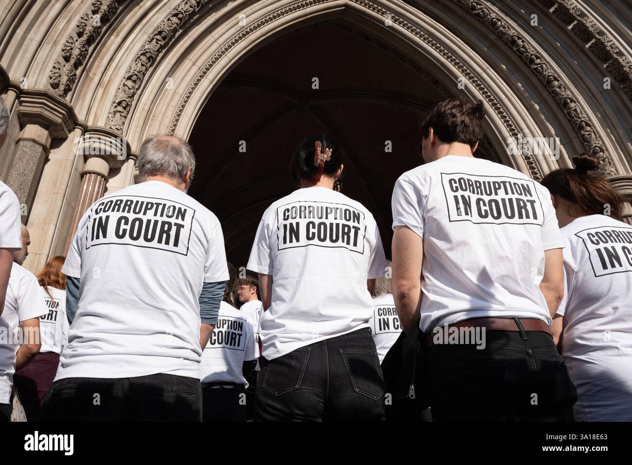 London, UK. 7 March, 2025. Supporters of 16 climate activists given ...