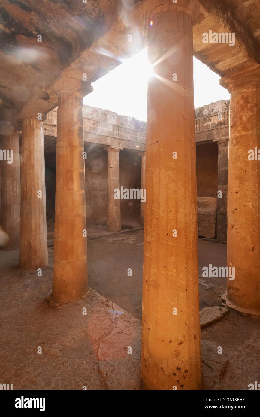 Cyprus, Paphos, Tombs of the Kings, Tomb 3, The Atrium and Doric ...
