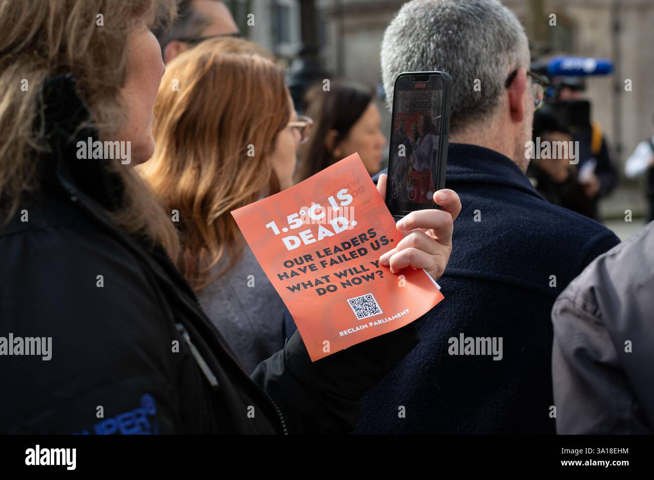 London, UK. 7 March, 2025. Supporters of 16 climate activists given ...