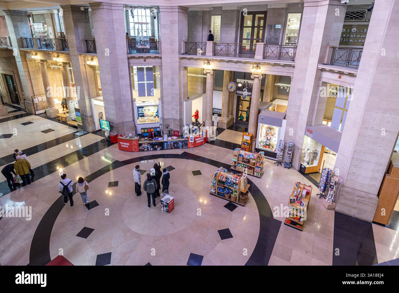 The main hall of the National Museum in Cardiff, Wales, UK Stock Photo ...