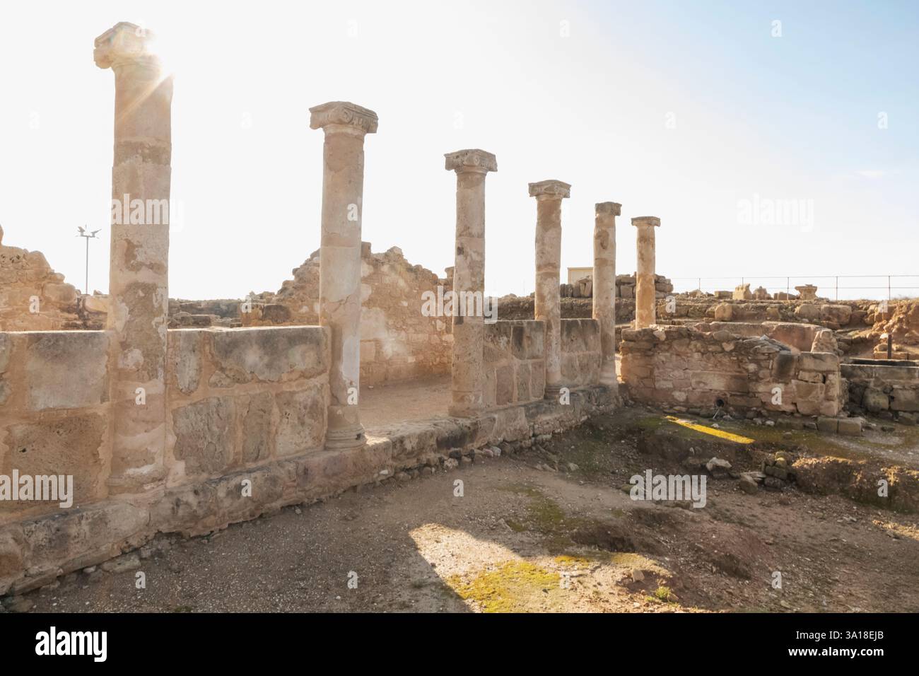 Cyprus, Paphos, Nea Pafos Archaeological Site, Pillars of the House of ...
