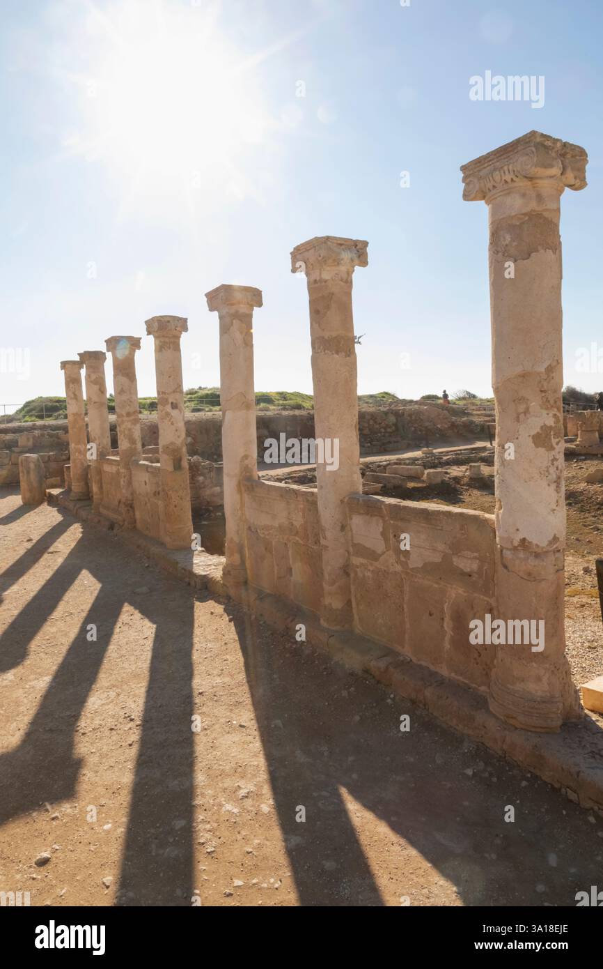 Cyprus, Paphos, Nea Pafos Archaeological Site, Pillars of the House of ...