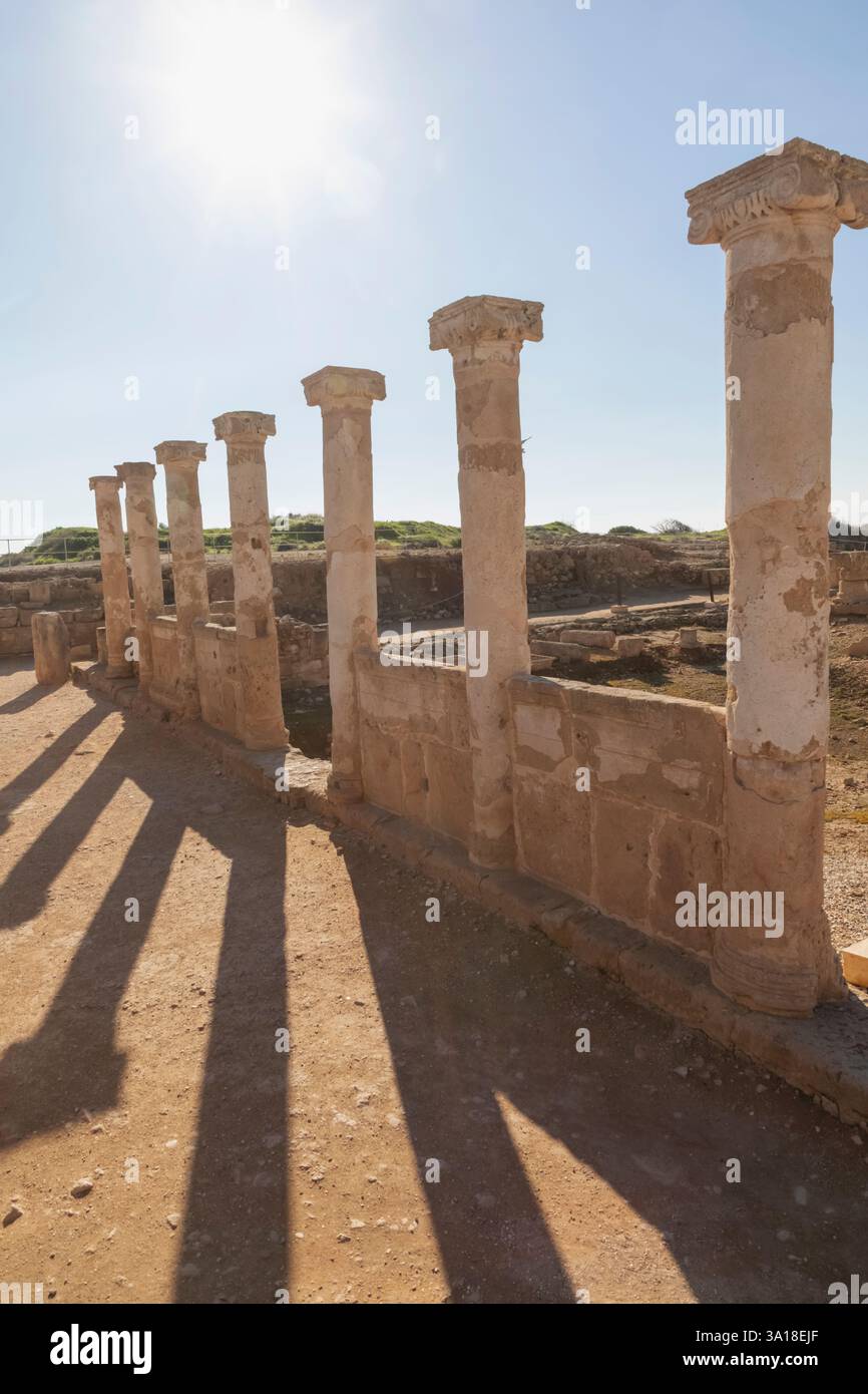 Cyprus, Paphos, Nea Pafos Archaeological Site, Pillars of the House of ...
