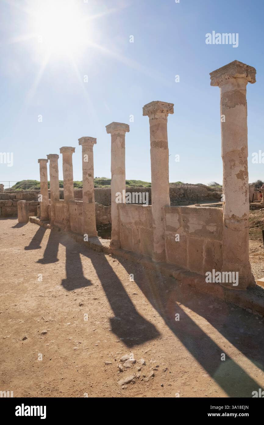 Cyprus, Paphos, Nea Pafos Archaeological Site, Pillars of the House of ...