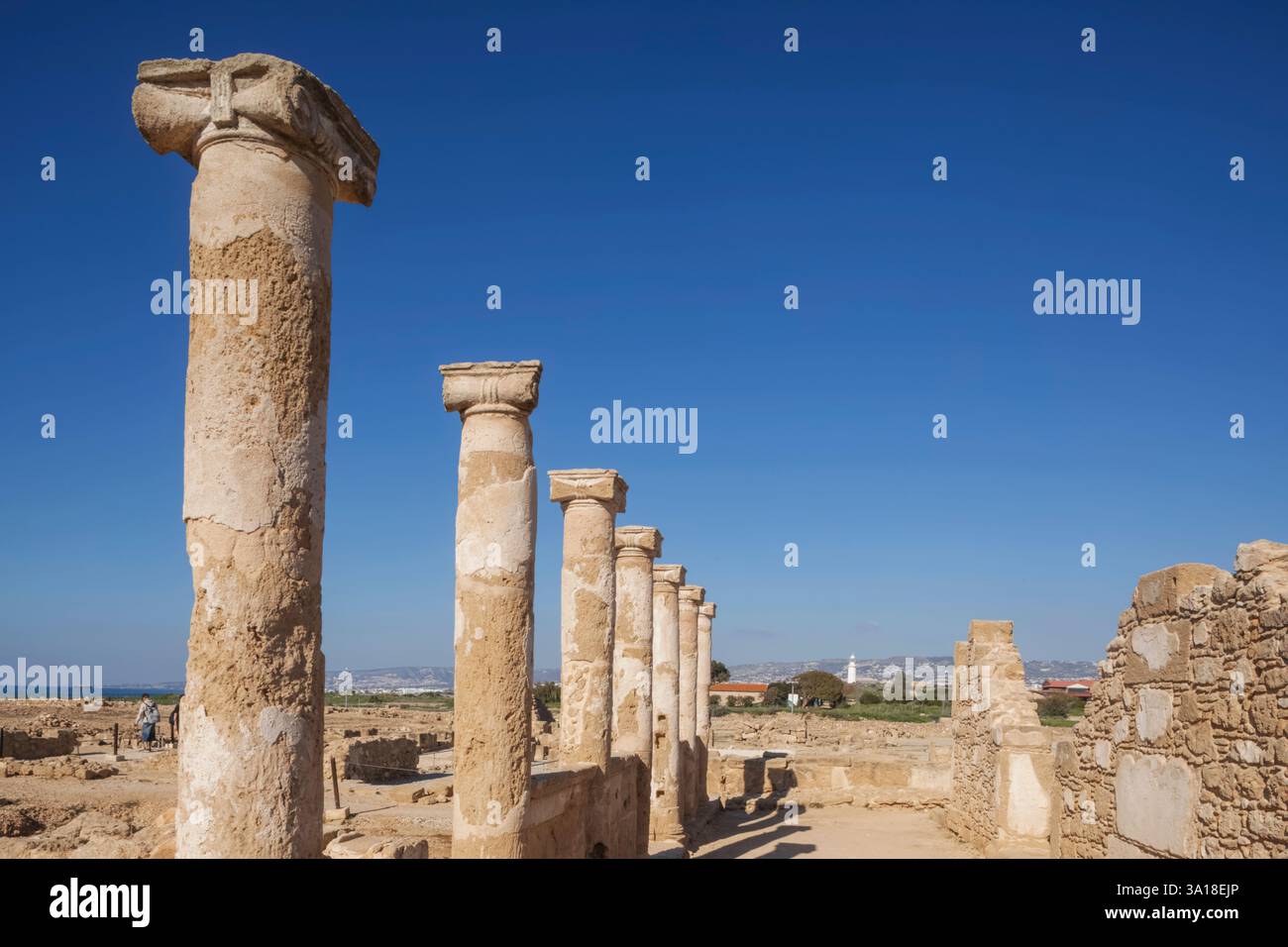 Cyprus, Paphos, Nea Pafos Archaeological Site, Pillars of the House of ...