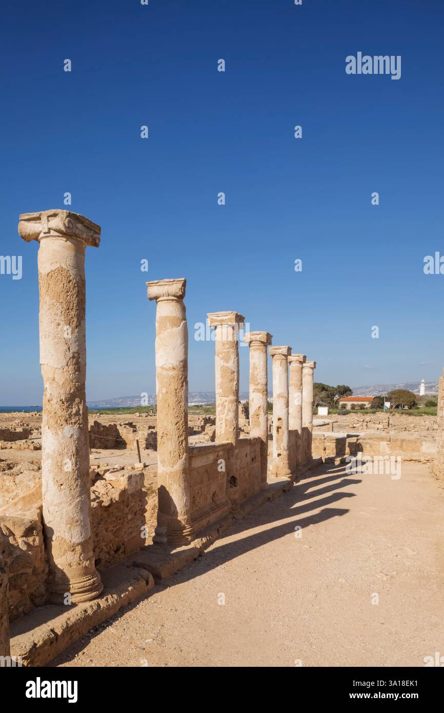 Cyprus, Paphos, Nea Pafos Archaeological Site, Pillars of the House of ...