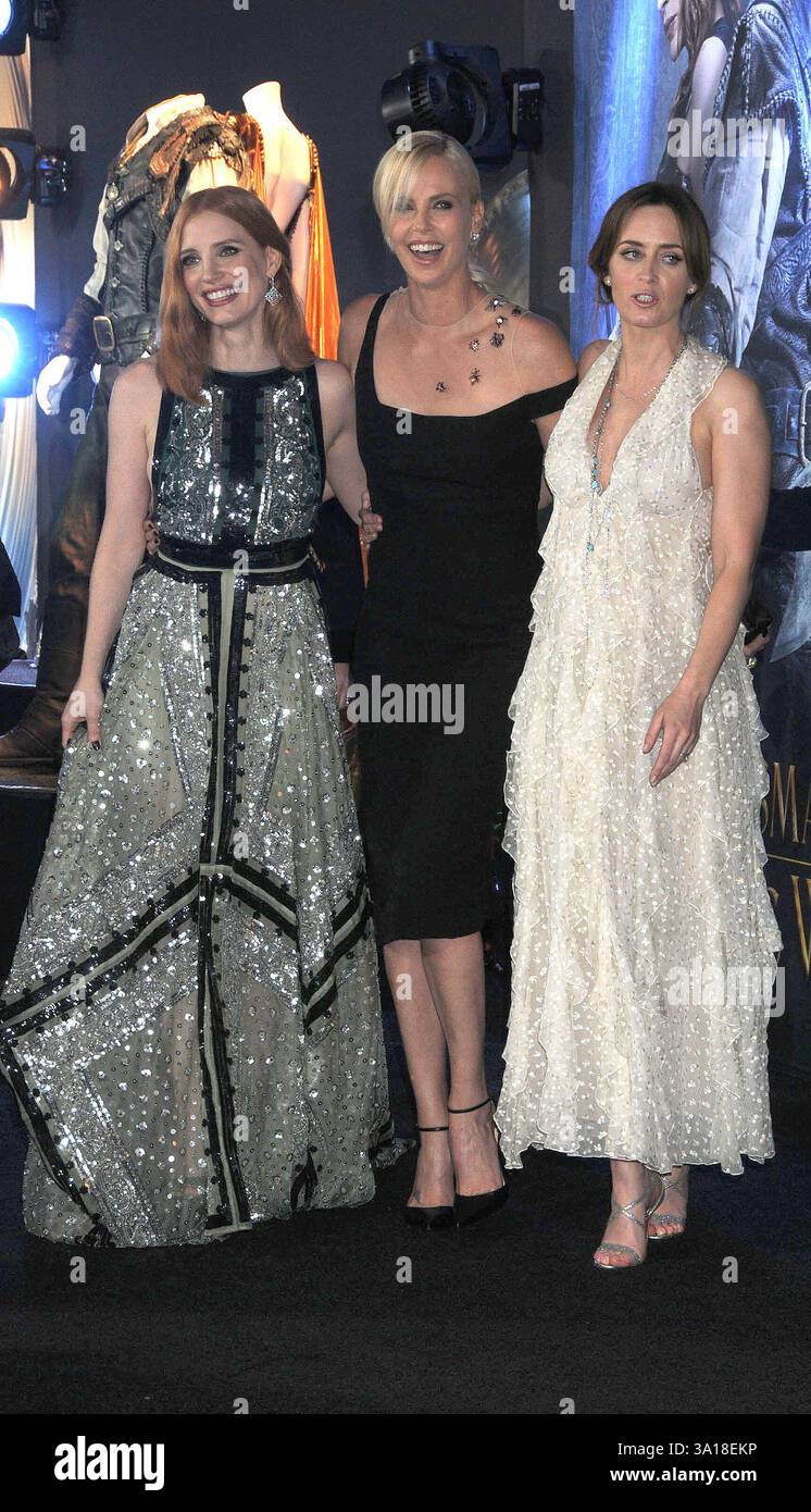 Jessica Chastain, Charlize Theron, Emily Blunt at The Huntman: Winter's ...