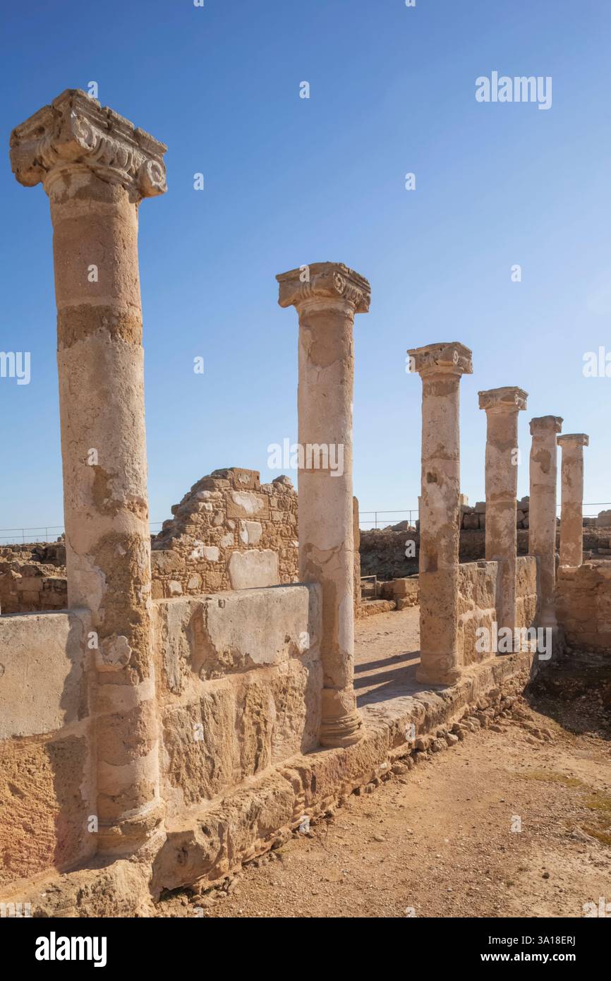 Cyprus, Paphos, Nea Pafos Archaeological Site, Pillars of the House of ...