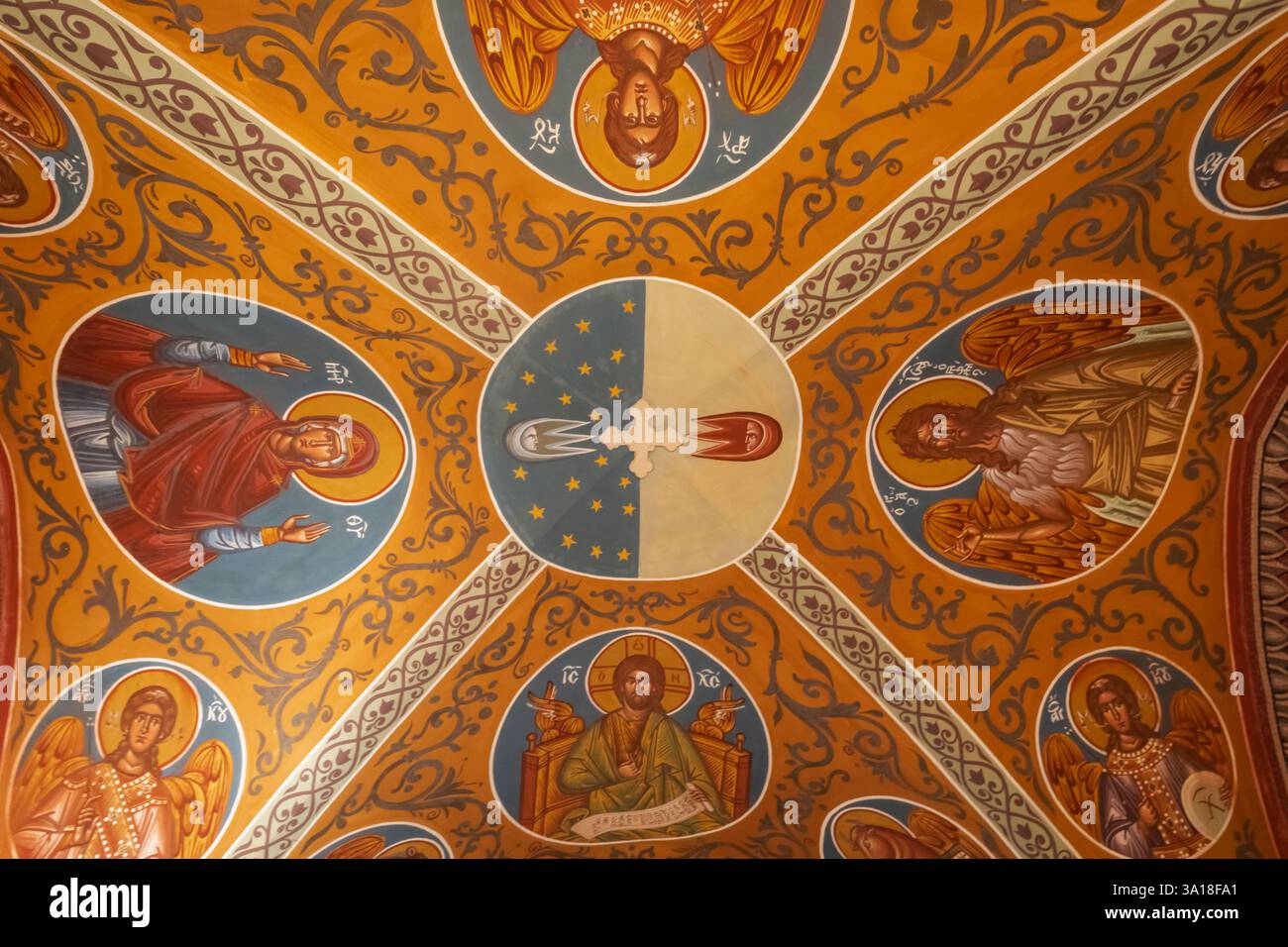 Cyprus, Paphos, Troodos Mountains, Kykkos Monastery, Monastery Entrance ...