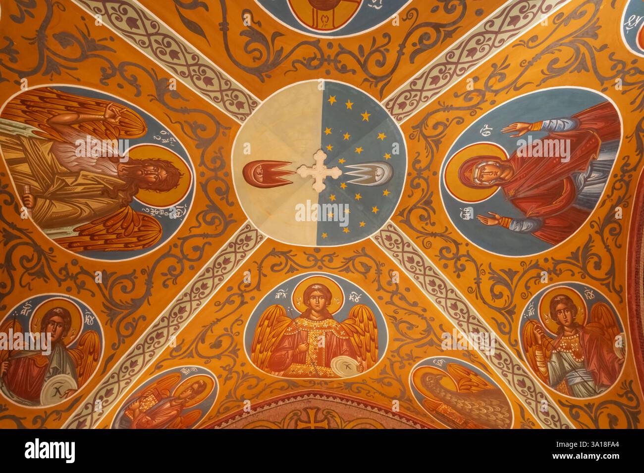 Cyprus, Paphos, Troodos Mountains, Kykkos Monastery, Monastery Entrance ...