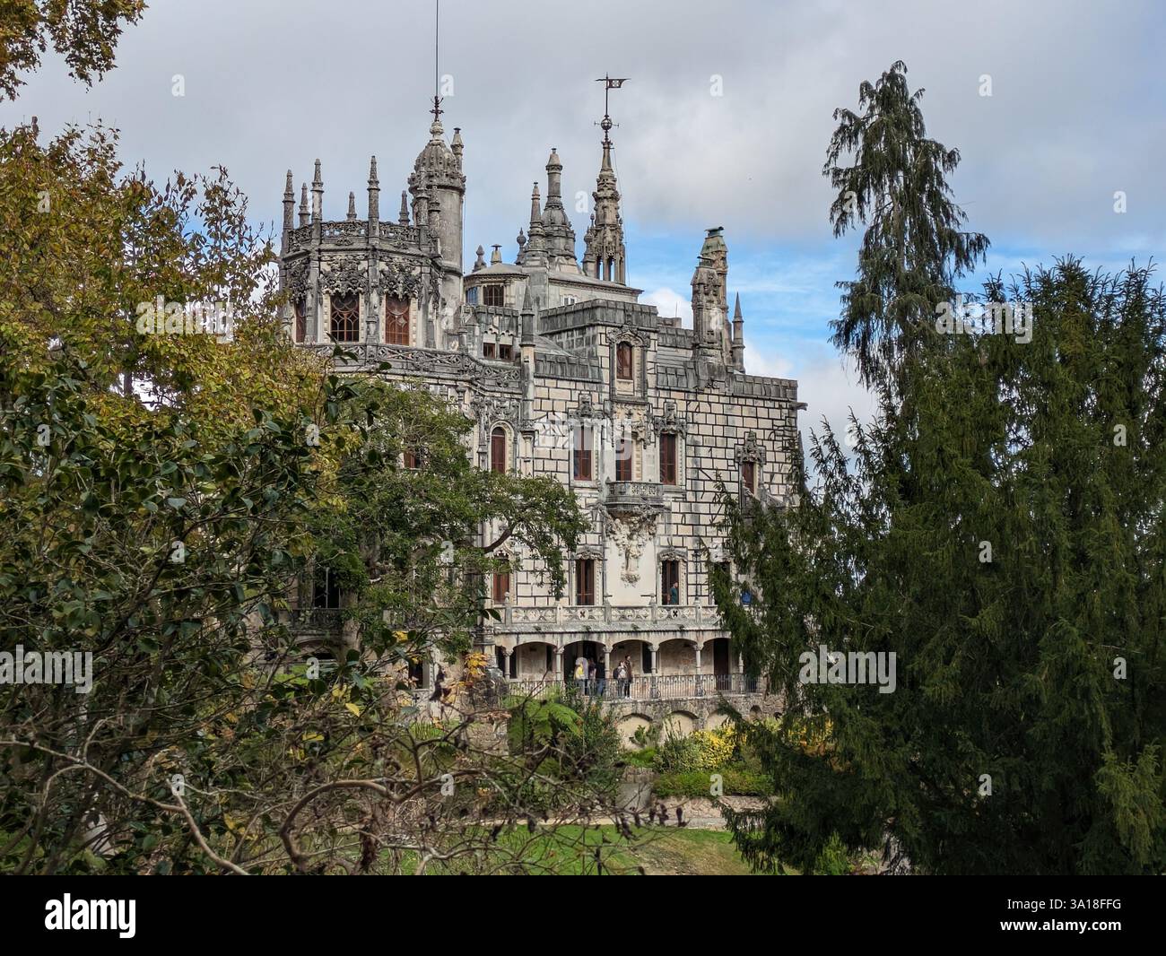 The main buildings of Quinta da Regaleira in Sintra, Portugal, showcase ...