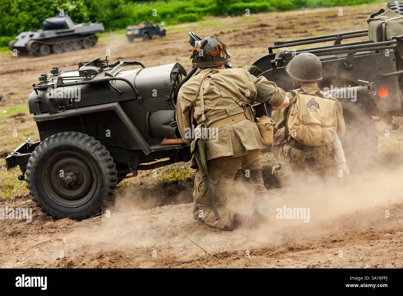 Historical reconstruction. American paratroopers from World War II ...
