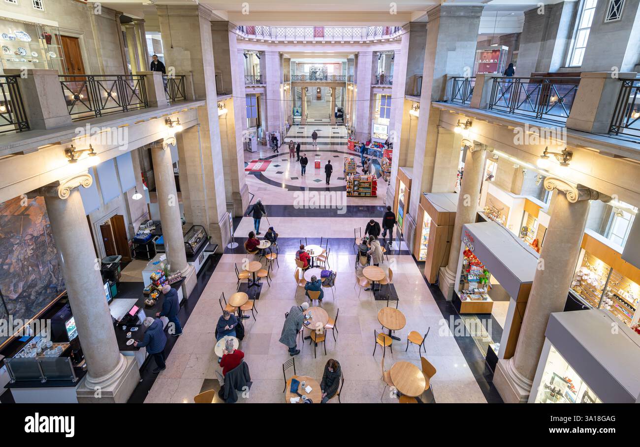 The main hall of the National Museum in Cardiff, Wales, UK Stock Photo ...