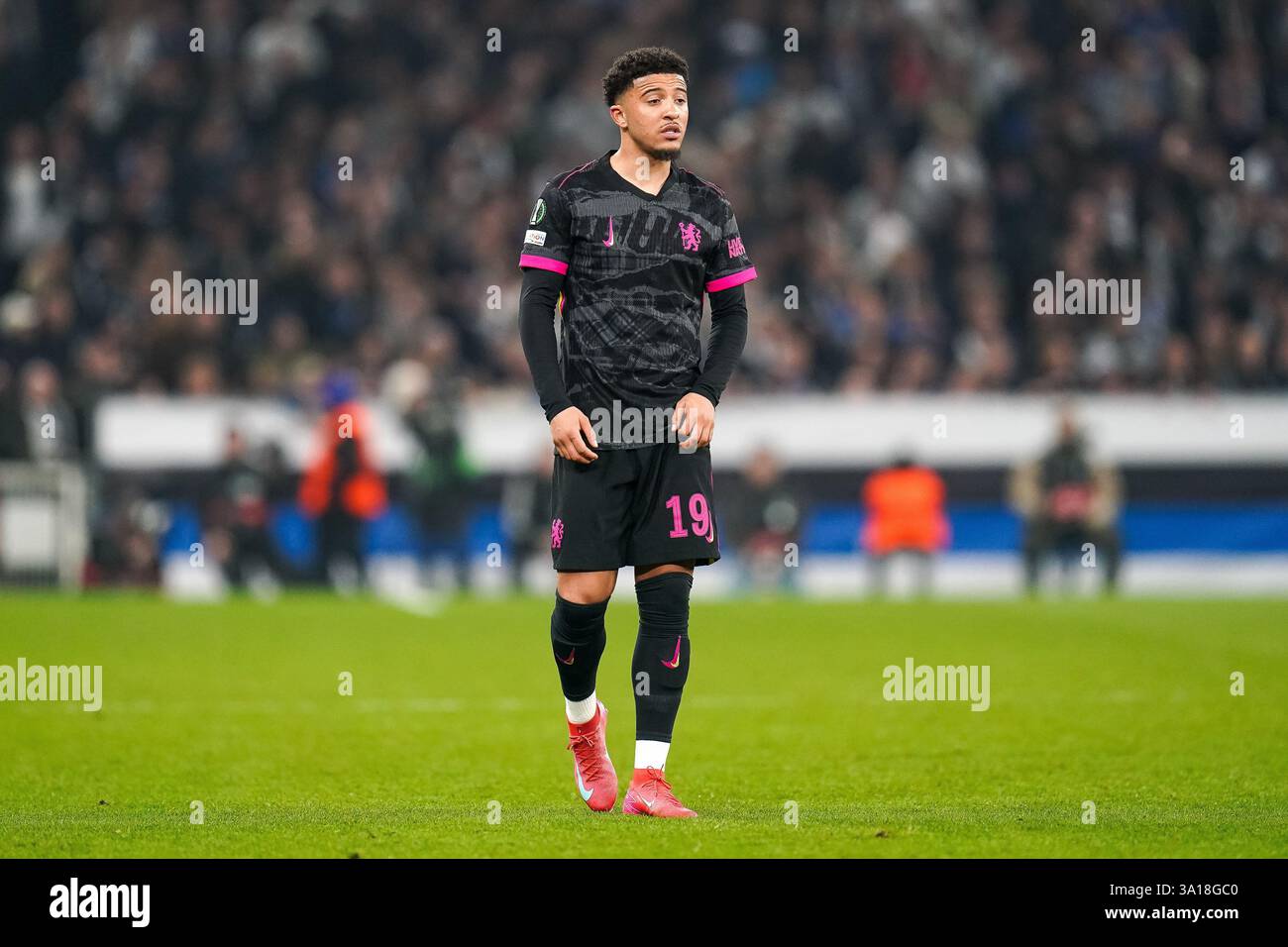 Chelsea FC forward Jadon Sancho (19) during the FC Copenhagen v Chelsea ...