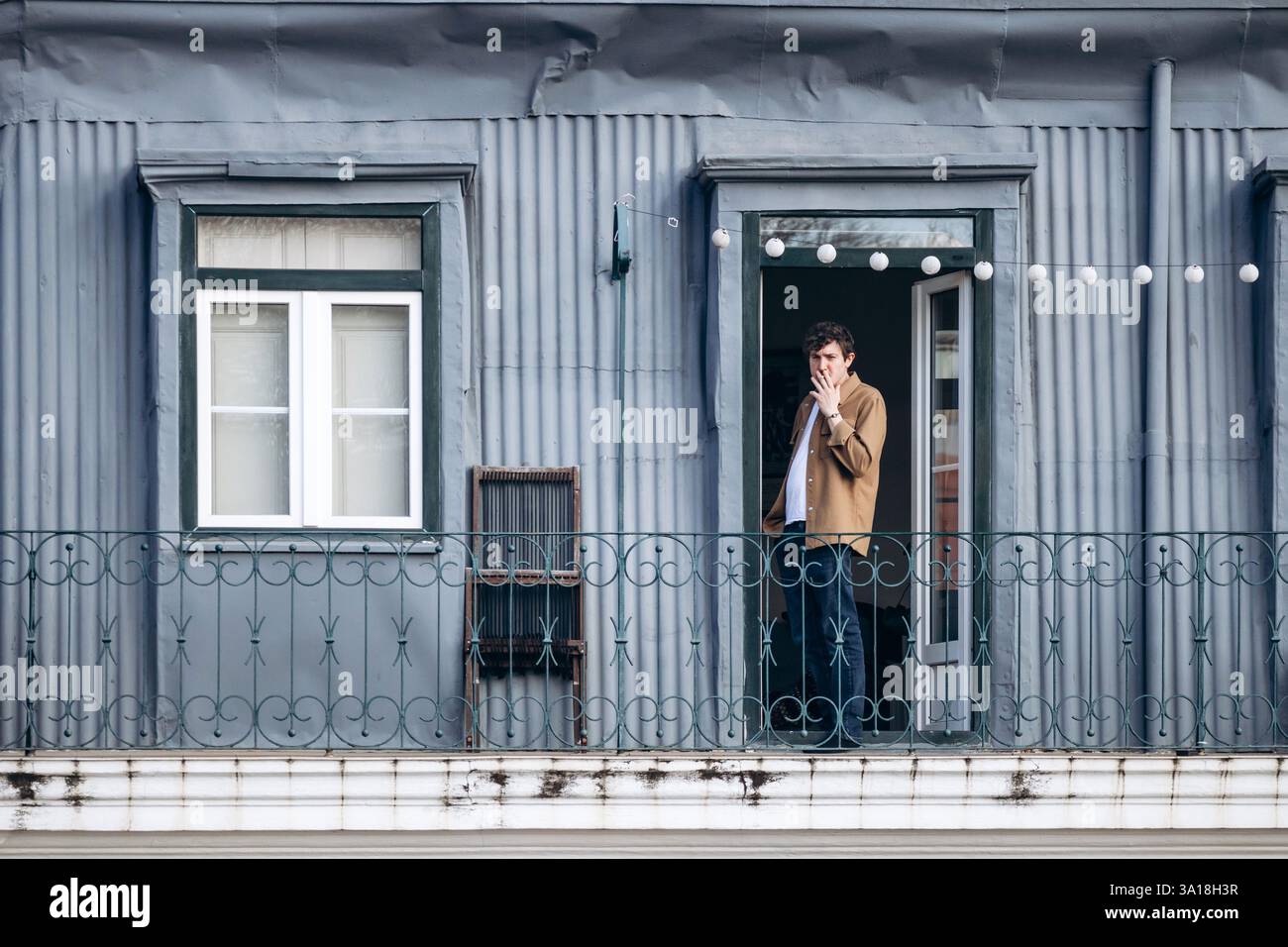 Lisbon, Portugal - December 28, 2024: A mansard in the Alfama district ...