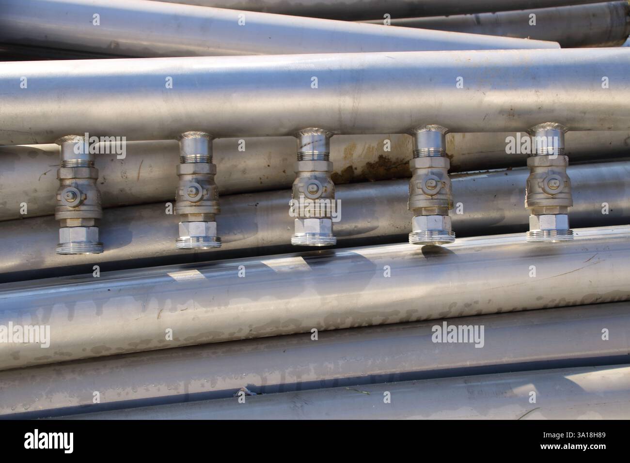 Old valves for opening and closing the air flow in a sewage treatment ...