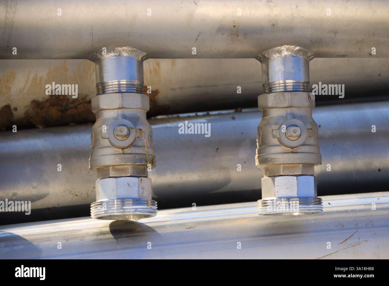 Old valves for opening and closing the air flow in a sewage treatment ...